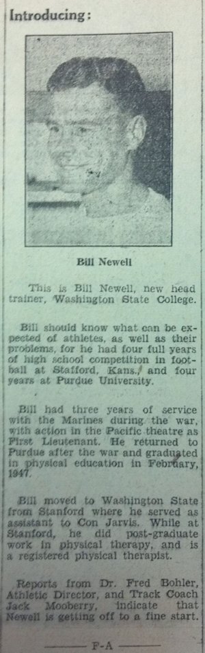 William E. “Pinky” Newell - Athletic Training History